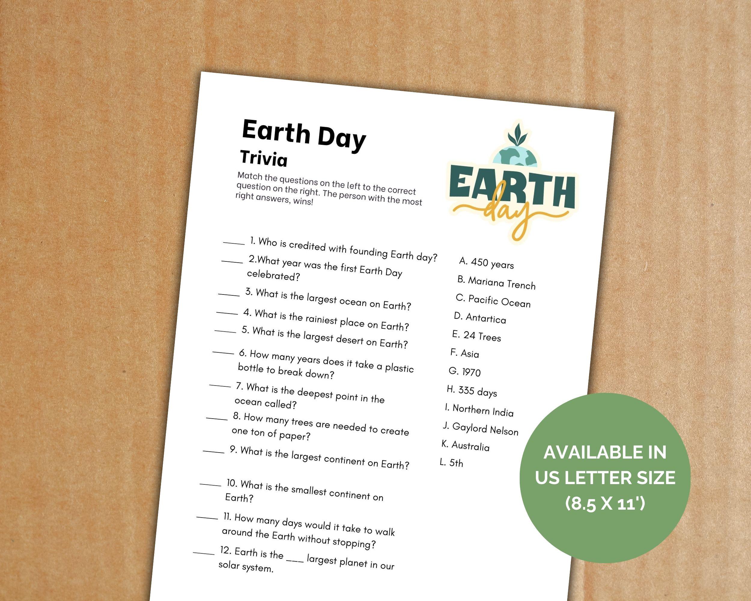 Earth Day Printable Activity for Kids, Earth Day Games, Earth Day ...