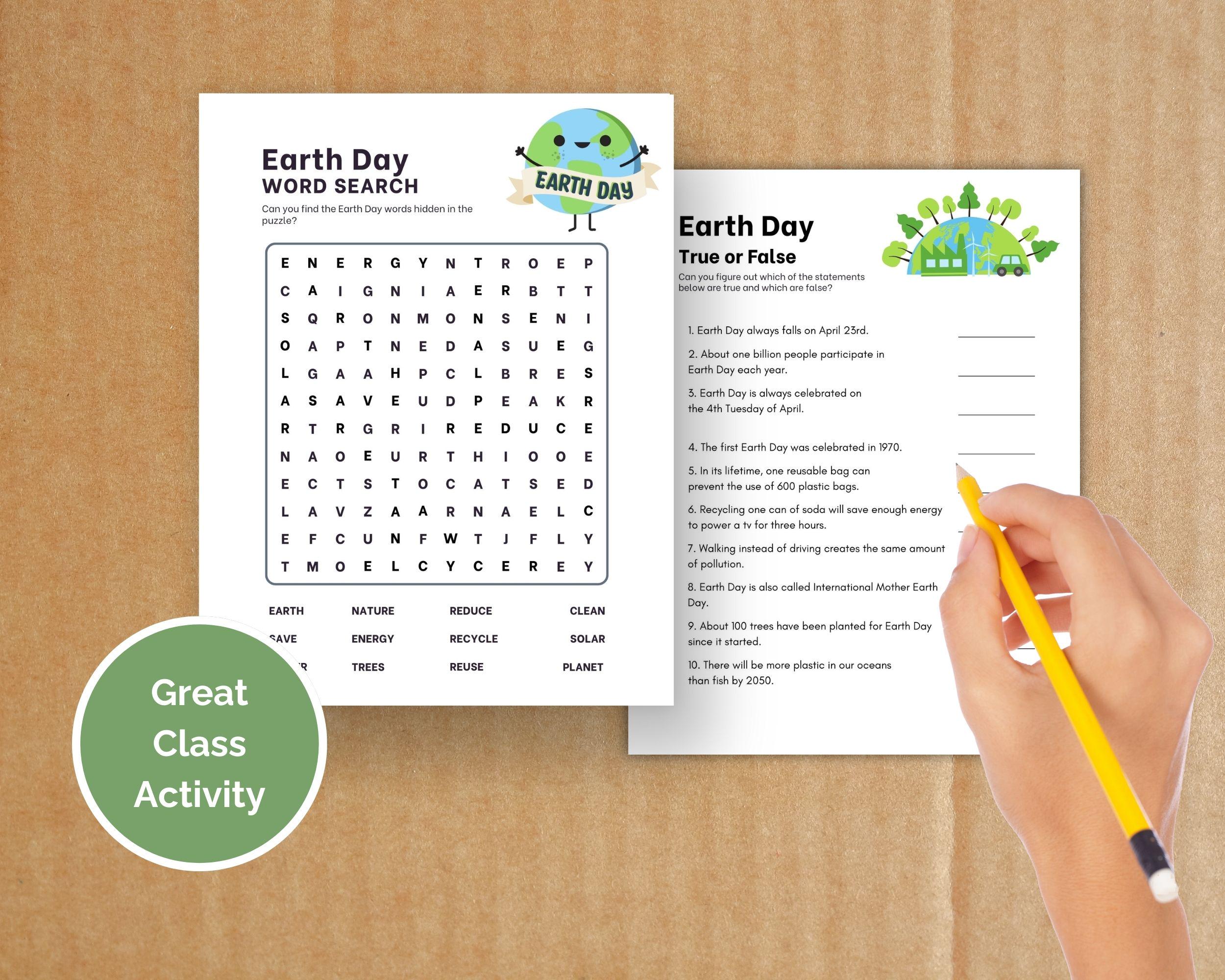 Earth Day Printable Activity for Kids, Earth Day Games, Earth Day ...