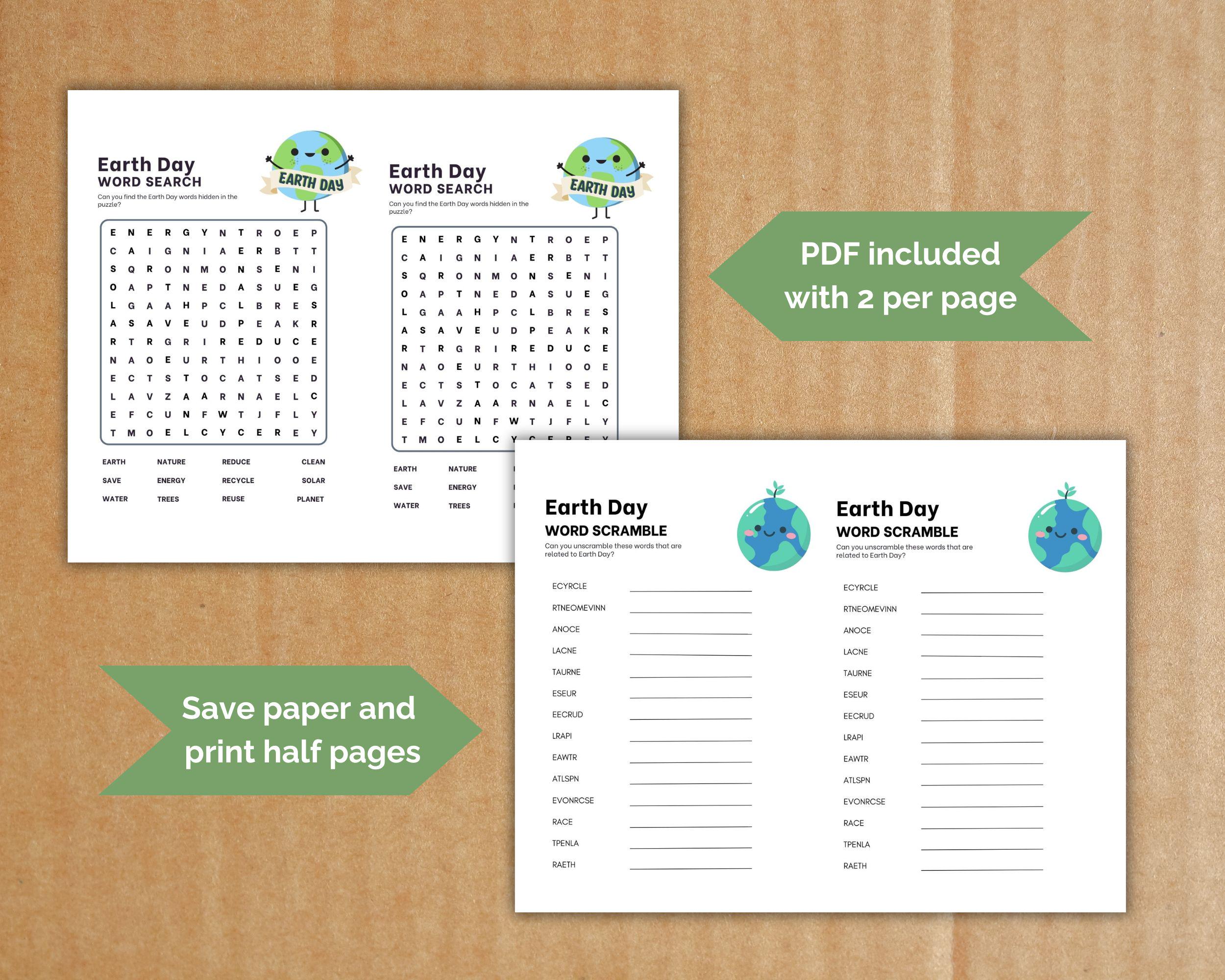 Earth Day Printable Activity for Kids, Earth Day Games, Earth Day ...