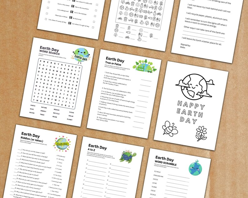 Earth Day Printable Activity for Kids, Earth Day Games, Earth Day ...