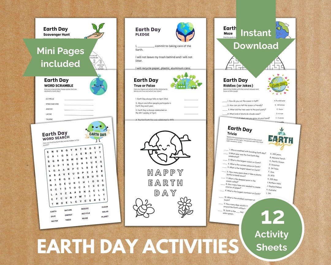 Earth Day Printable Activity for Kids, Earth Day Games, Earth Day ...