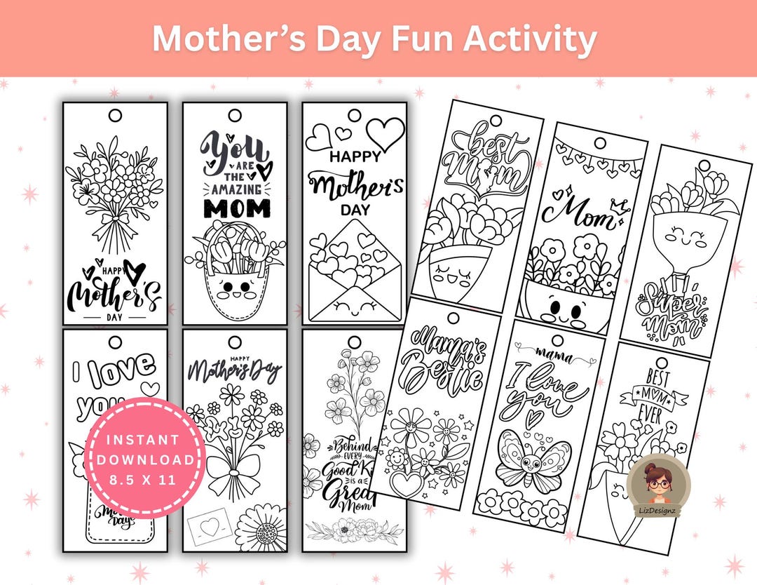 Grab Our Printable Mother's Day Coloring Bookmarks as a Fun Way to ...