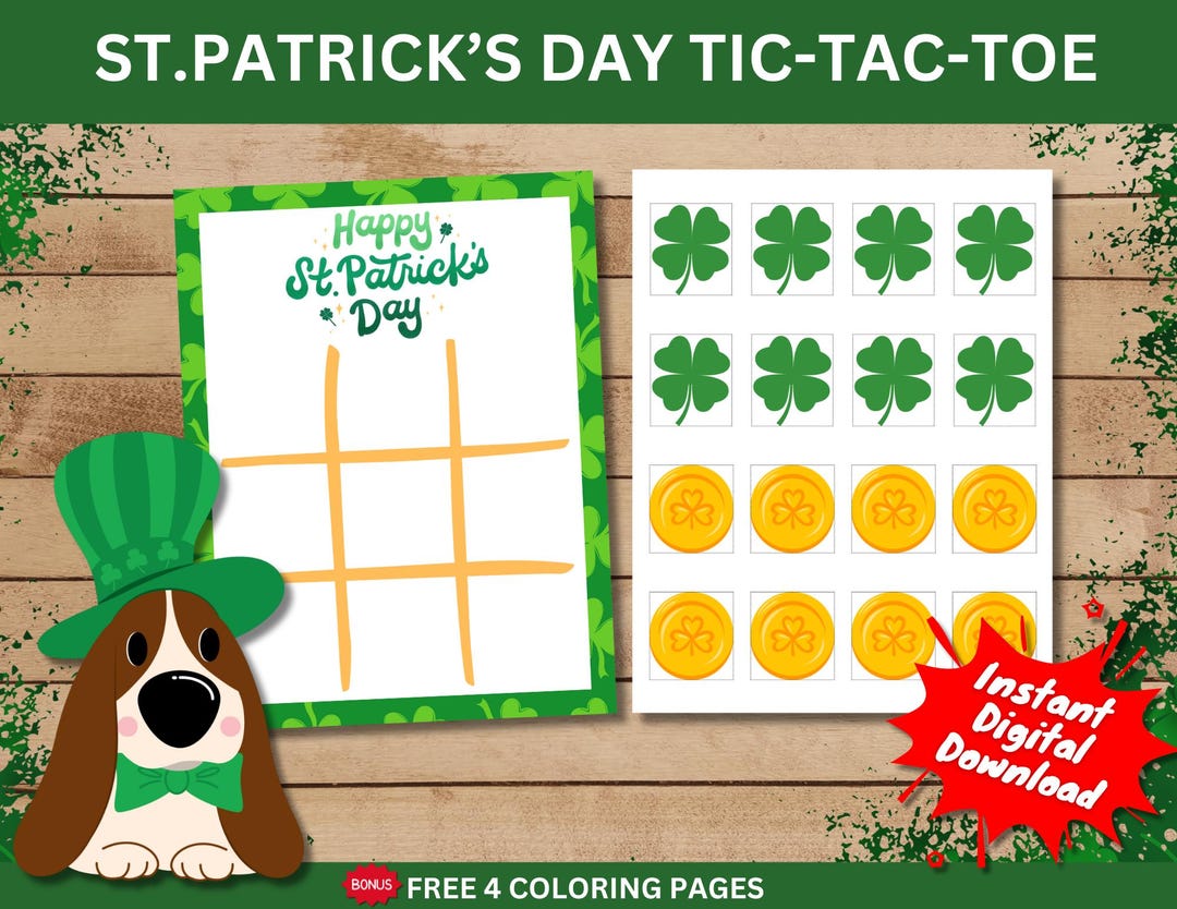 St. Patrick's Day Tic-tac-toe, St Patrick's Day Activities, St. Patrick ...