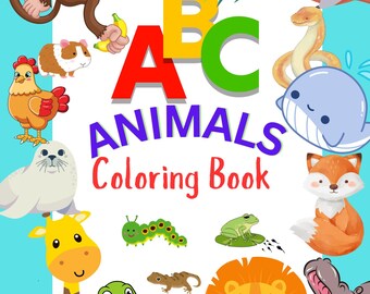 Kidz ABC Animal Coloring Book - Etsy