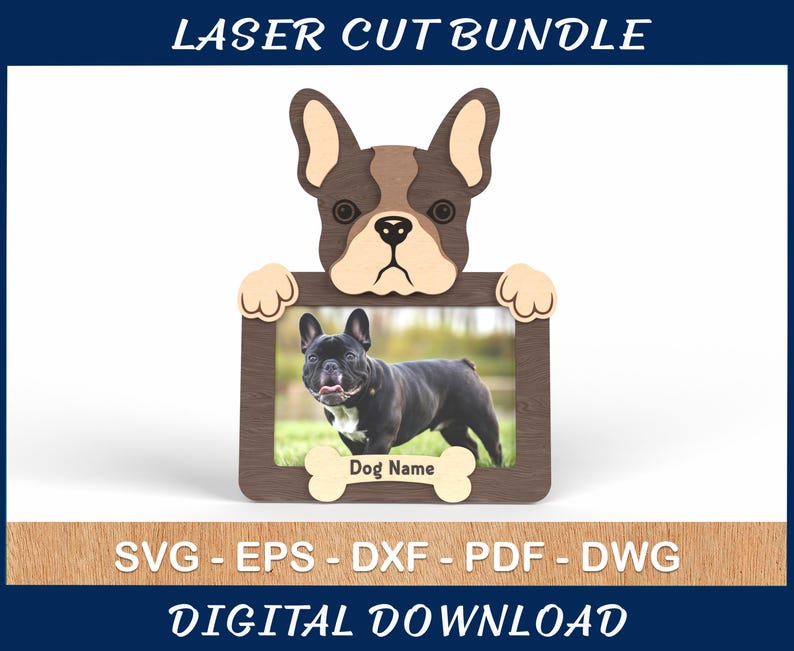 Pet Photo Frame Bundle Laser Cut, Dog Photo Frame SVG Laser, Cat Frame ...