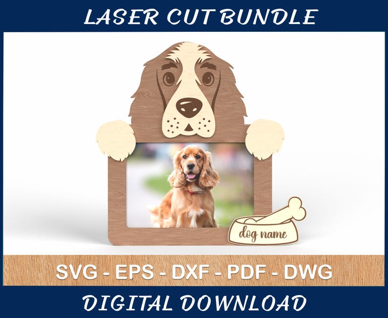 Pet Photo Frame Bundle Laser Cut, Dog Photo Frame SVG Laser, Cat Frame ...