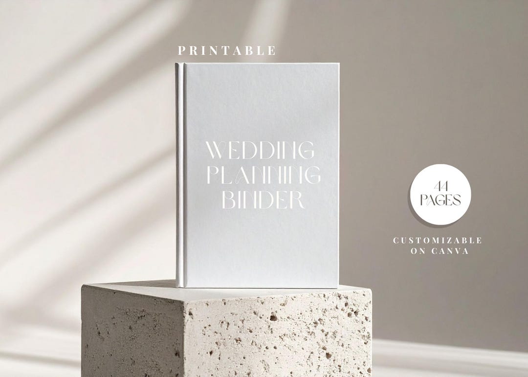Modern Printable Wedding Planning Binder - Customizable on Canva ...