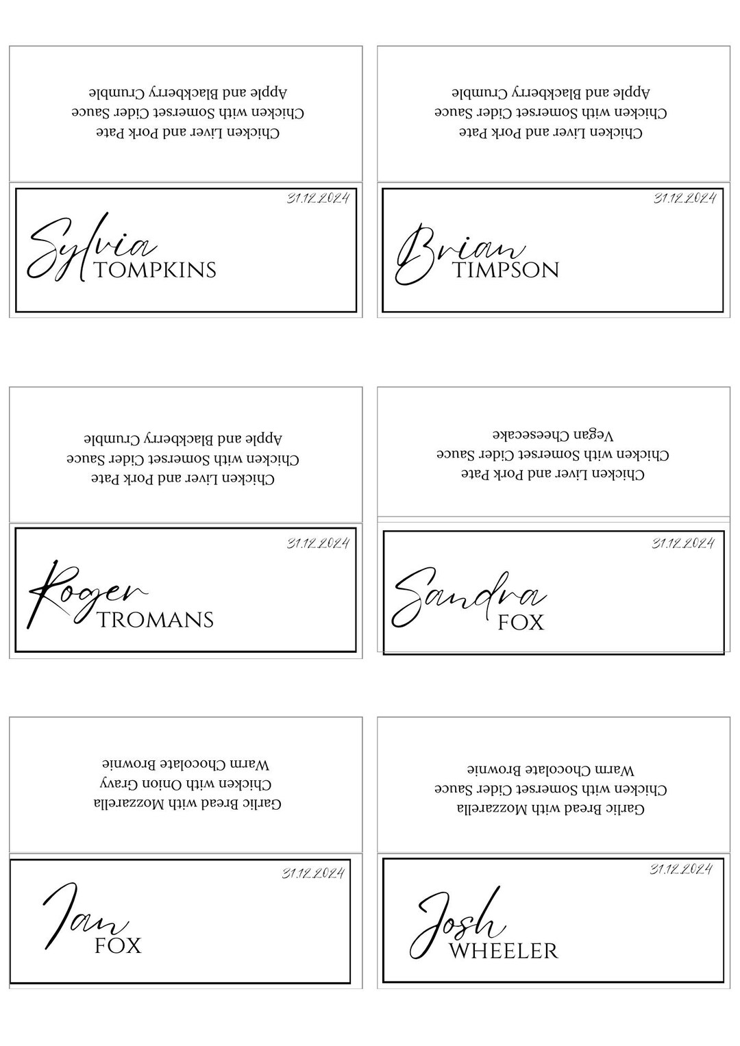 Customisable Wedding Place Card Template –instant Access to Template ...
