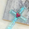 Made to Order Large Dichroic Glass Cross Wall Hanging Multi Color Blue ...