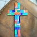 Made to Order Large Dichroic Glass Cross Wall Hanging Multi Color Blue ...