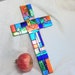 Made to Order Large Dichroic Glass Cross Wall Hanging Multi Color Blue ...