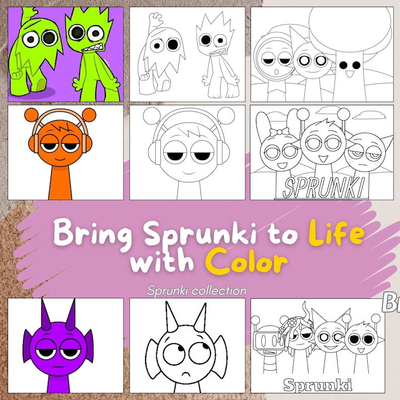 Sprunki Coloring Book, Sprunki Incredibox Coloring Book|, 2 in 1 Bundle ...