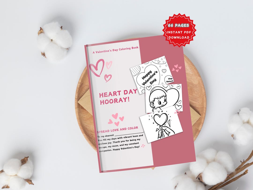 Happy Heart Day Hooray Coloring Book, Valentine's Day Coloring Book for ...