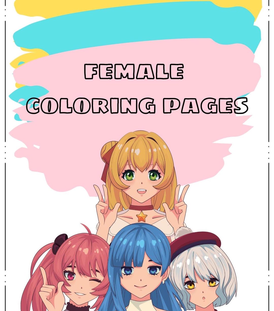 Female Coloring Pages | Printable Art for Girls - Etsy