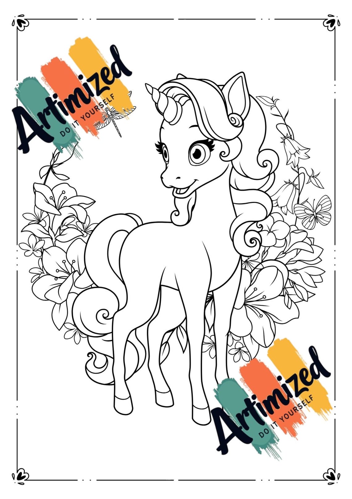 Cute Unicorn Coloring Pages – Fun Printable Activity for Kids | Digital ...