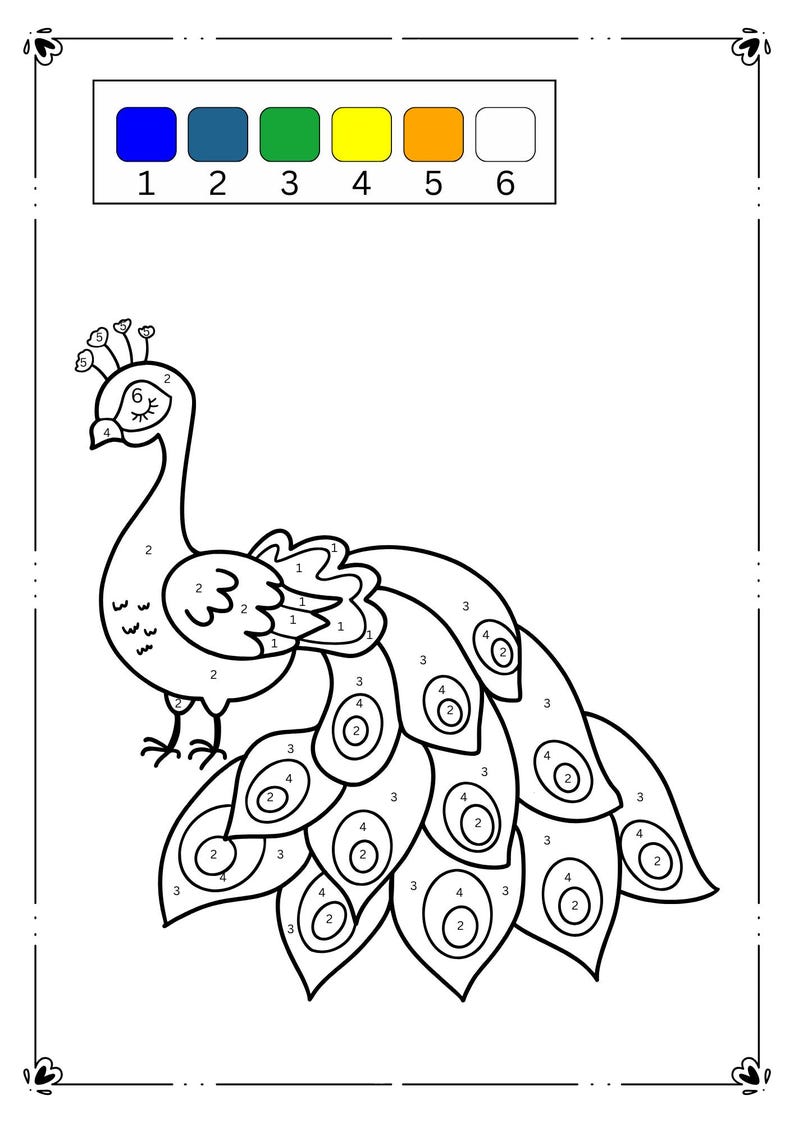 Color by Number Printable Pages for Kids | Easy Coloring Pages for ...