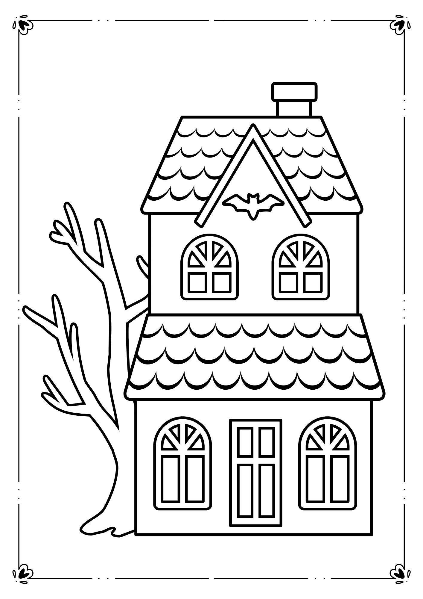House Coloring Pages for Kids Printable Cute Home Coloring Sheets – Fun ...