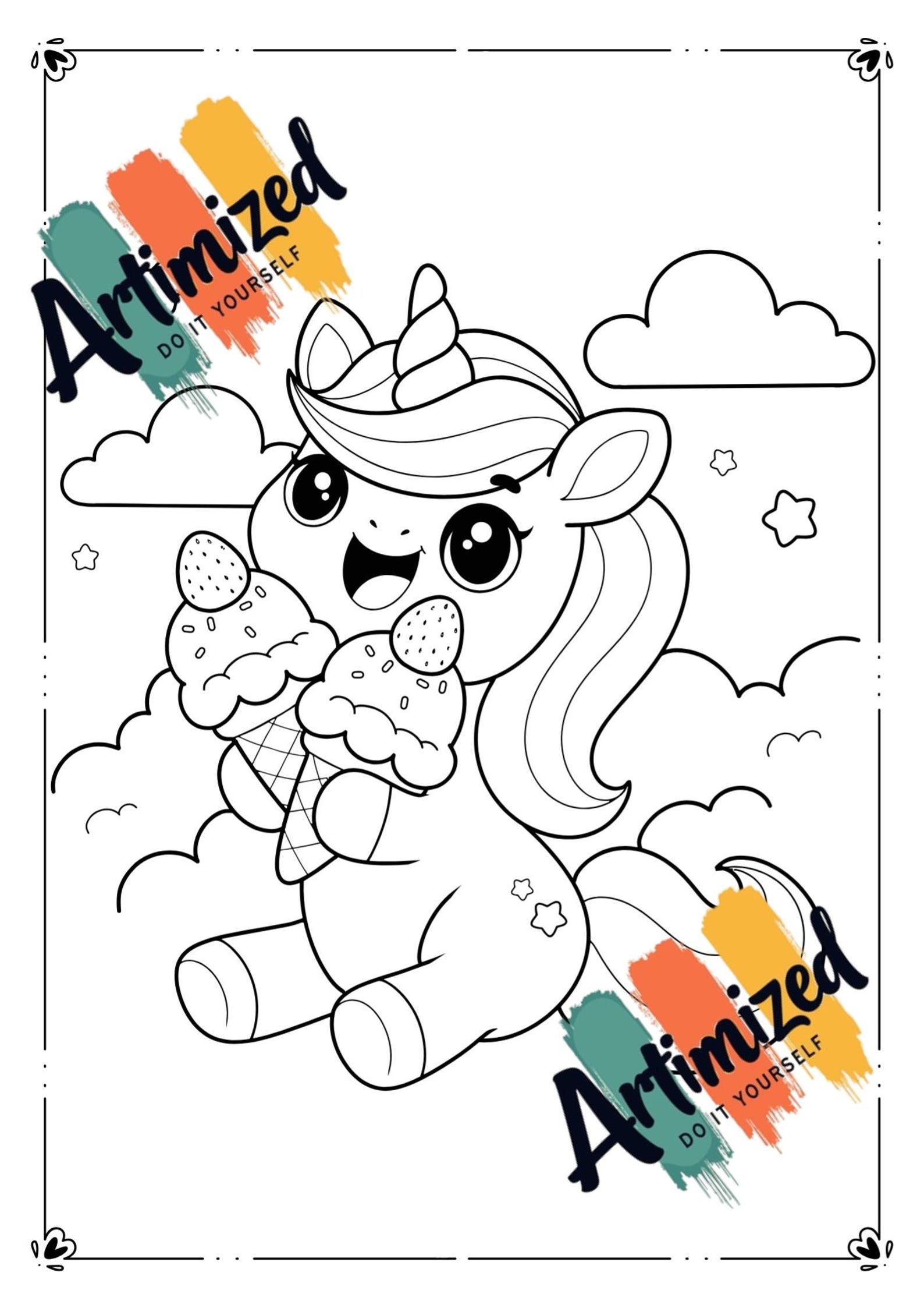Cute Unicorn Coloring Pages – Fun Printable Activity for Kids | Digital ...