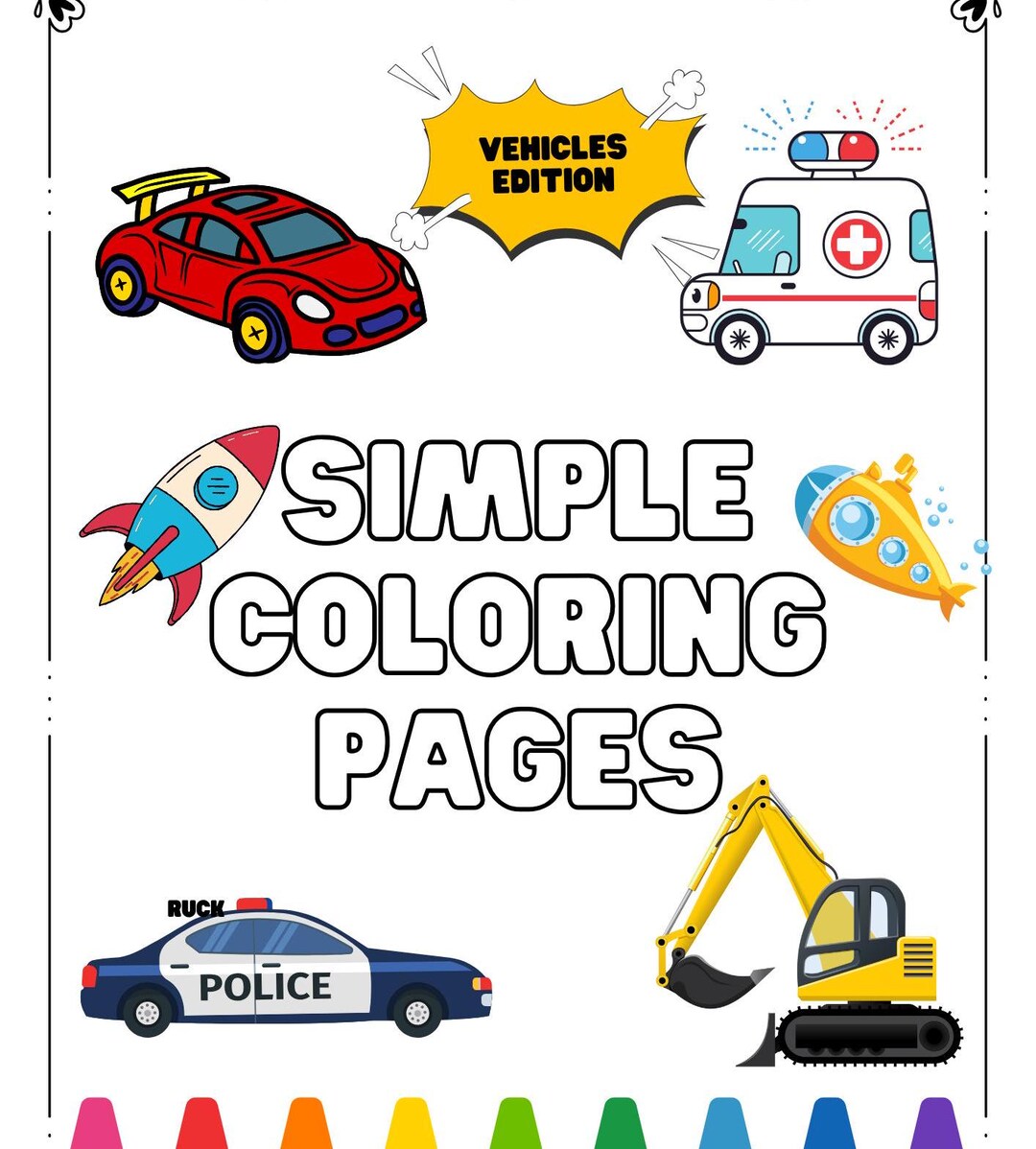 Simple Vehicle Coloring Pages - Fun & Easy Printable Cars, Trucks and ...