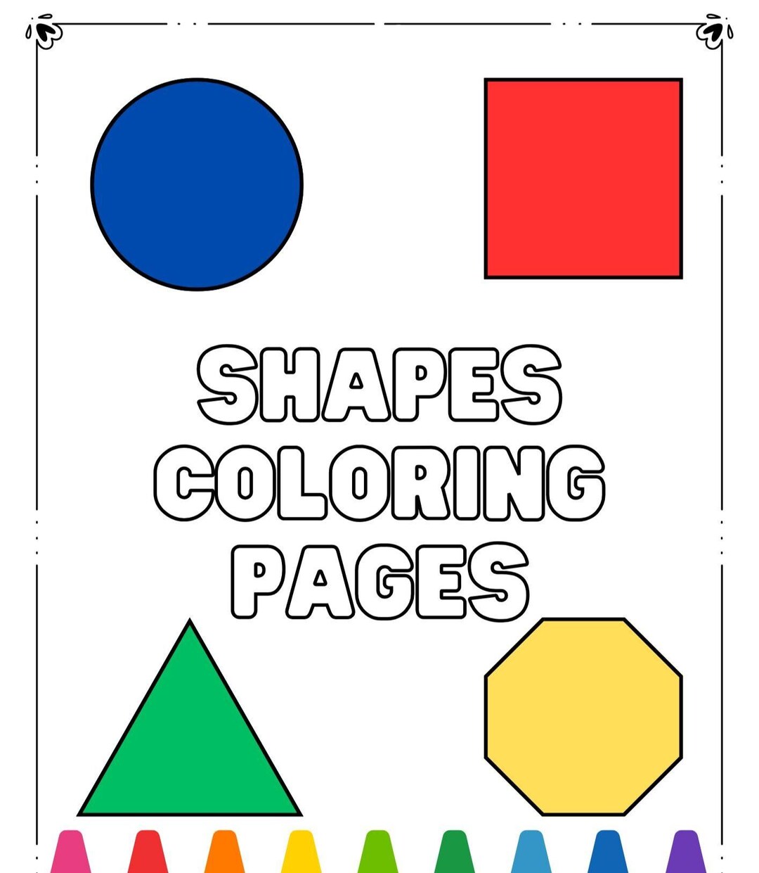 Fun Shapes Coloring Pages for Kids – Printable Digital Download | Learn ...