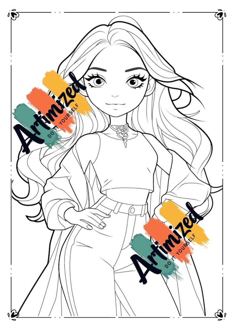 Female Coloring Pages | Printable Art for Girls - Etsy