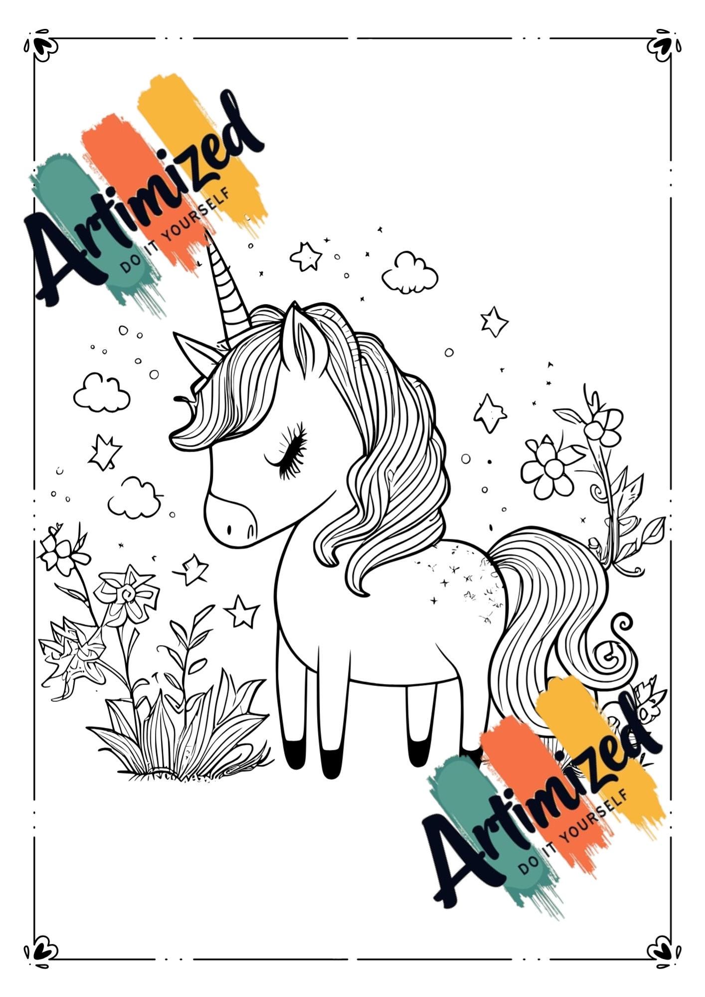 Cute Unicorn Coloring Pages – Fun Printable Activity for Kids | Digital ...