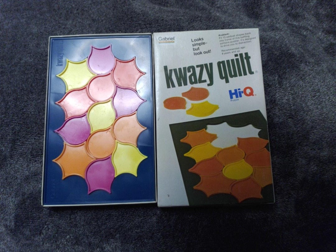 Vintage 1977 Kwazy Quilt Hi-q Puzzle Board Game by Gabriel Toys - Very ...