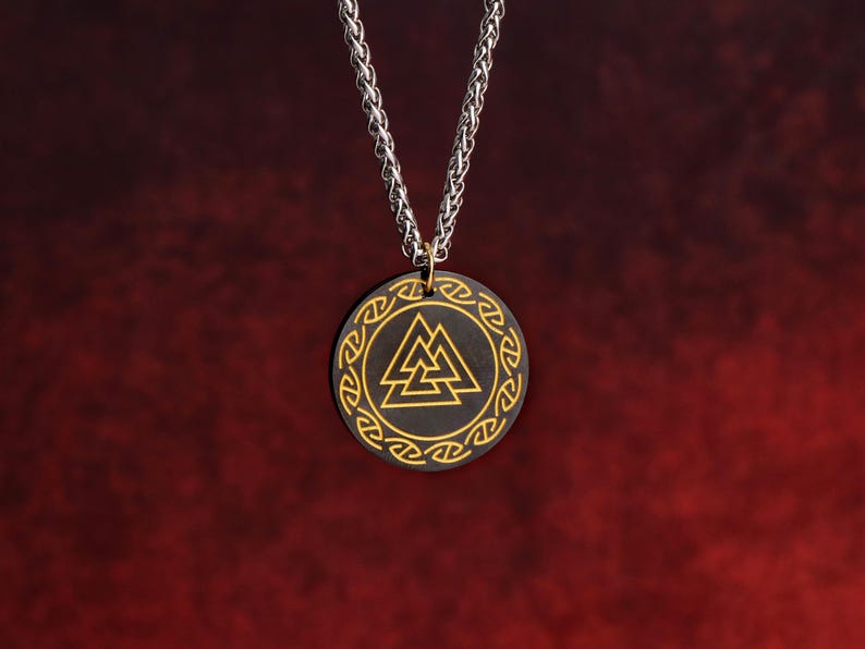 Valknut Viking Necklace, Norse Runes Pendant, Odin's Symbol Viking ...