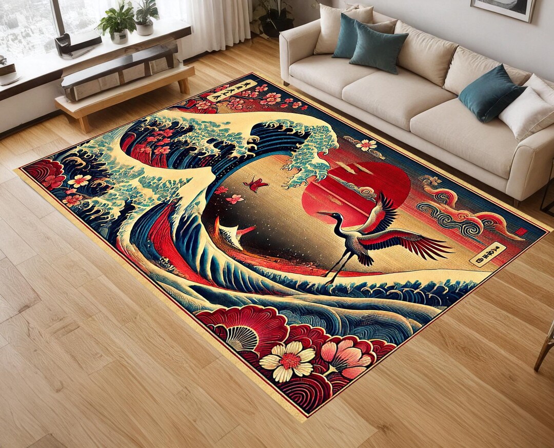 Japanese Design Rug,japanese Culture Rug,patterned Rug,bedroom Rug ...