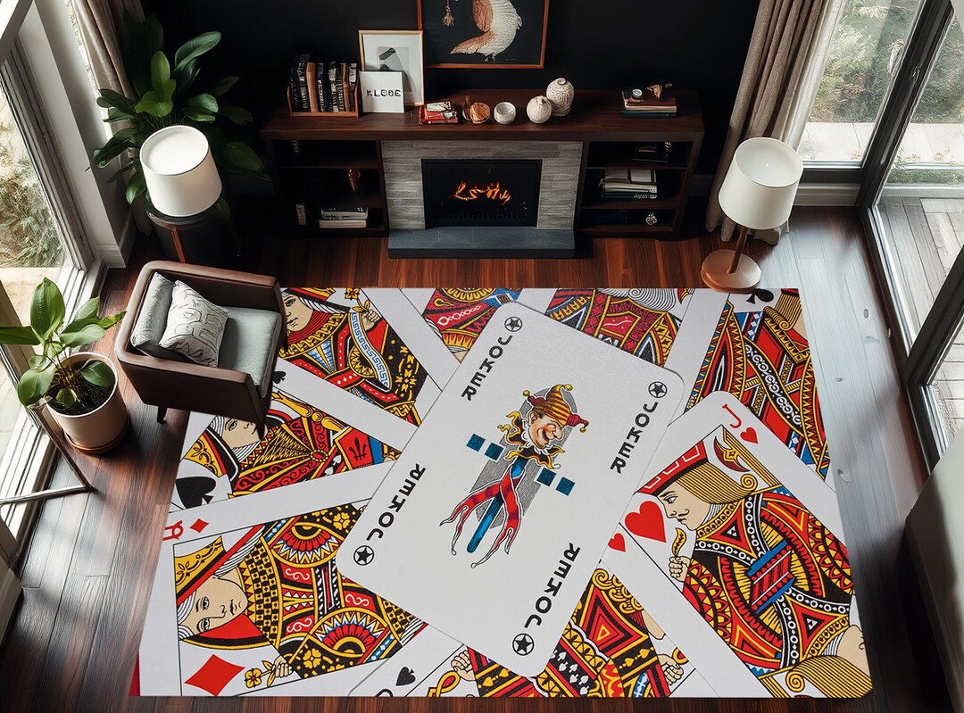Joker Rug, Playing Cards Rug, Living Room Rug, Bedroom Rug, Nonslip Rug ...