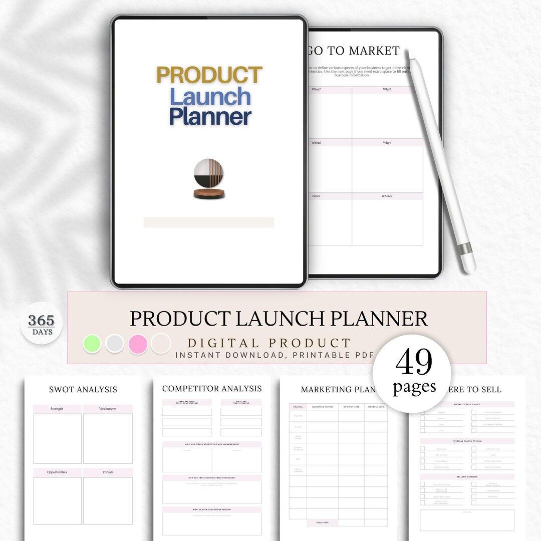 Product Launch Planner, Business Planner, Entrepreneur Planner ...