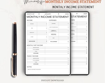 Annual Income Statement Spreadsheet | Budget Template | Financial ...