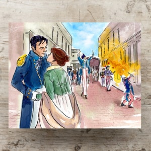Anne Elliot and Captain Wentworth in Jane Austen's Persuasion Art Print ...