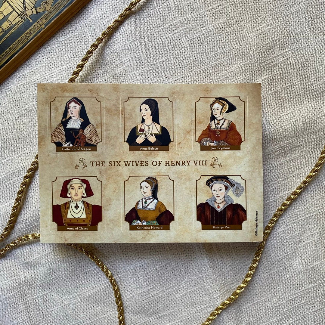 The Six Wives of Henry VIII 5 X 7 Sticker Sheet | 6 Kiss Cut Stickers ...