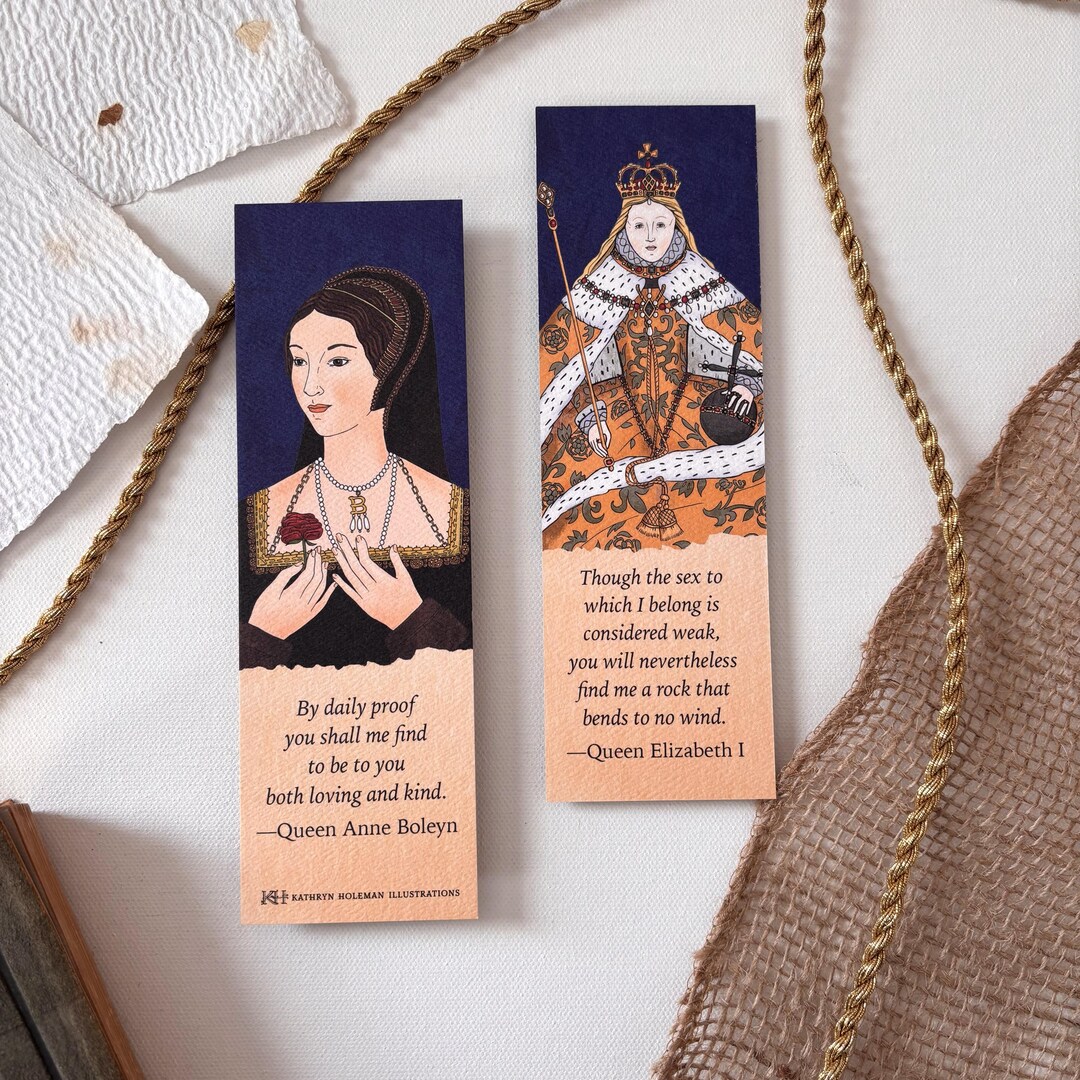 Anne Boleyn and Elizabeth I Tudor Queen Portrait Bookmark With ...