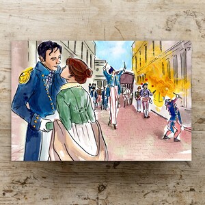 Anne Elliot and Captain Wentworth in Jane Austen's Persuasion Art Print ...