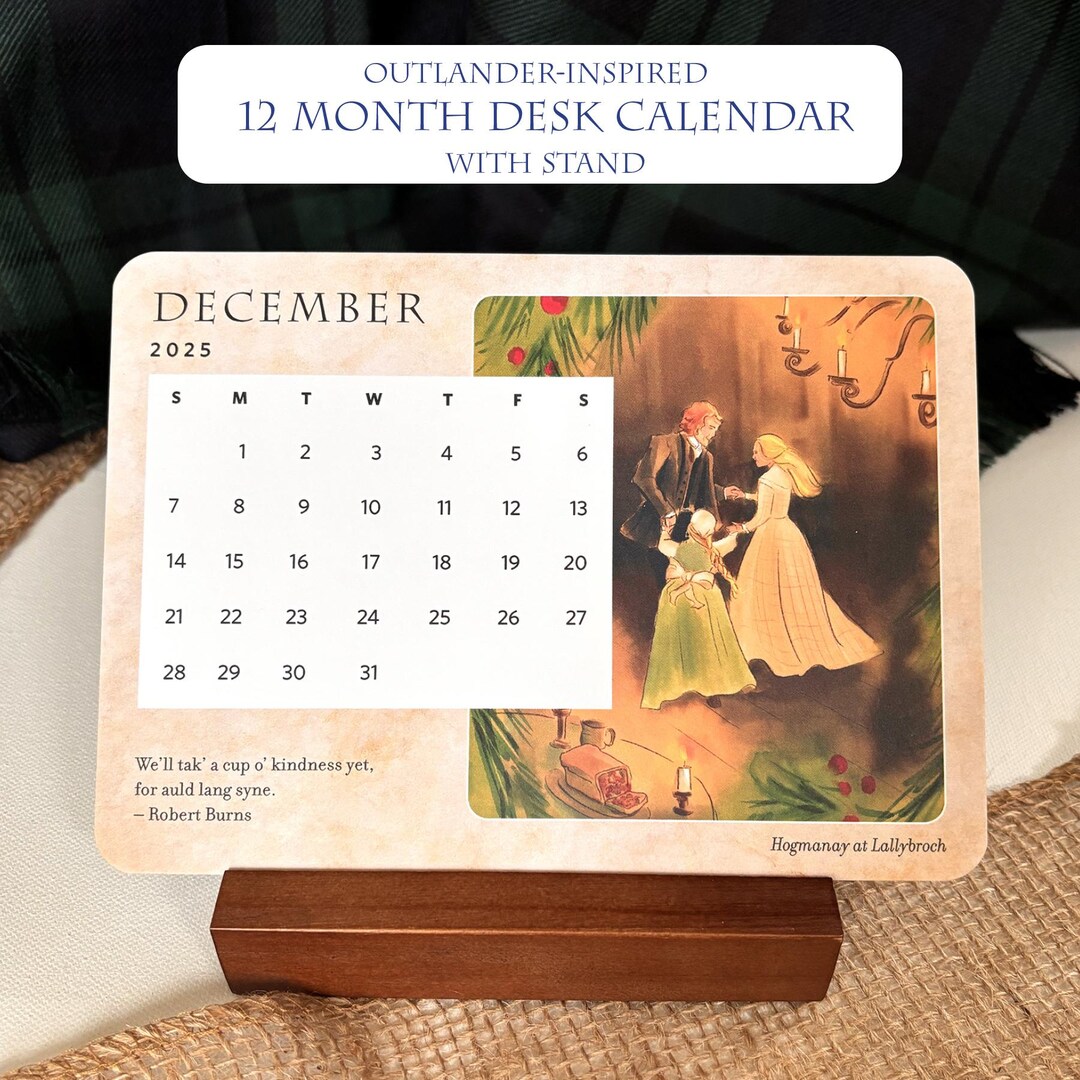 12 Colorful Watercolor Outlander Scenes 2025 Decorative Calendar With ...