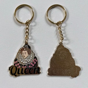 Queen Elizabeth I Shiny Metallic Keychain With Enamel Color | the ...
