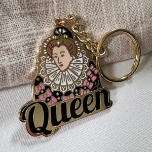 Queen Elizabeth I Shiny Metallic Keychain With Enamel Color | the ...
