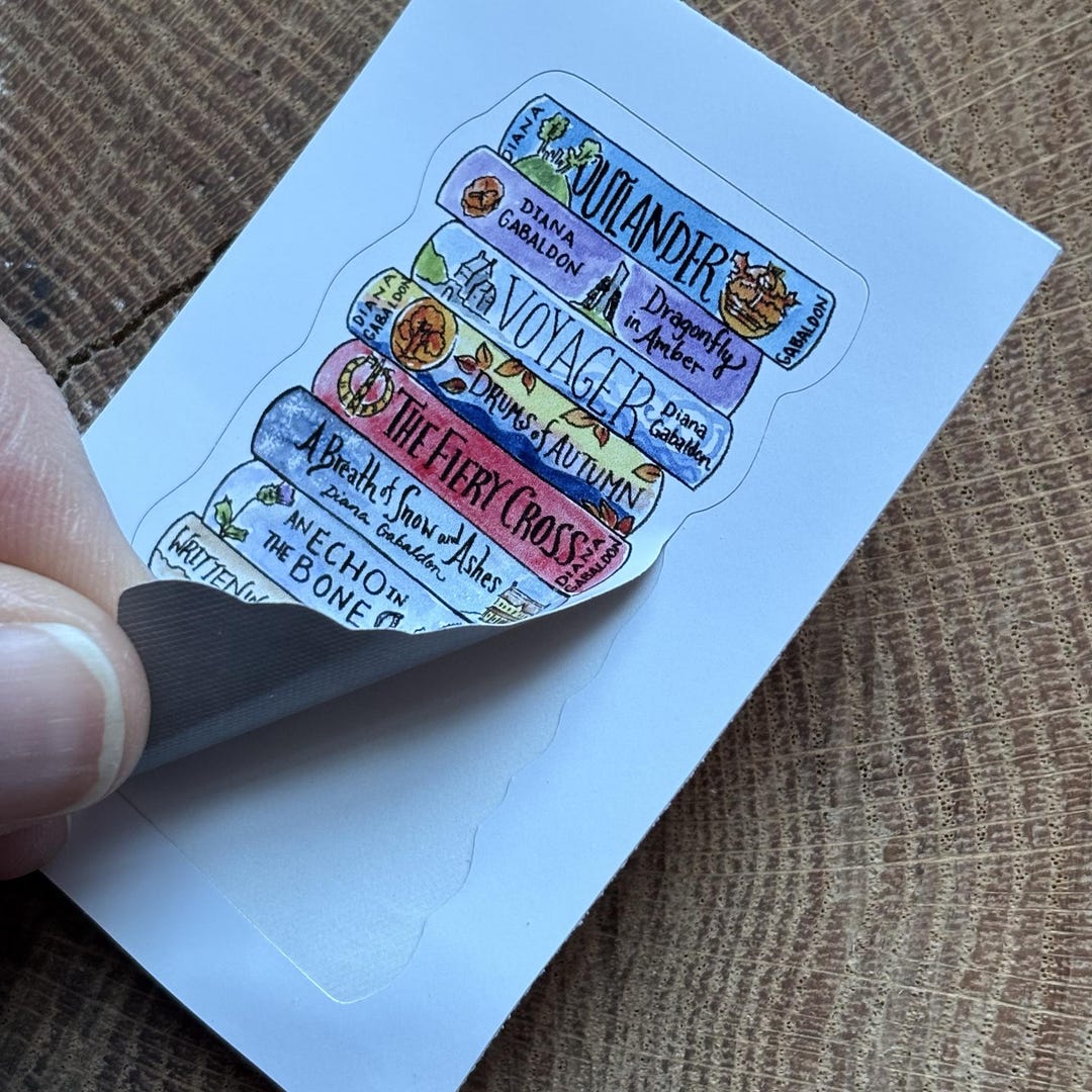 Outlander Bookstack Vinyl Glossy Sticker and Laptop Decal - Etsy