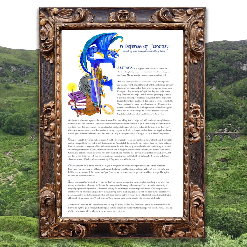 In Defense of Fantasy: From Binge Mode Raven's Scroll | Etsy