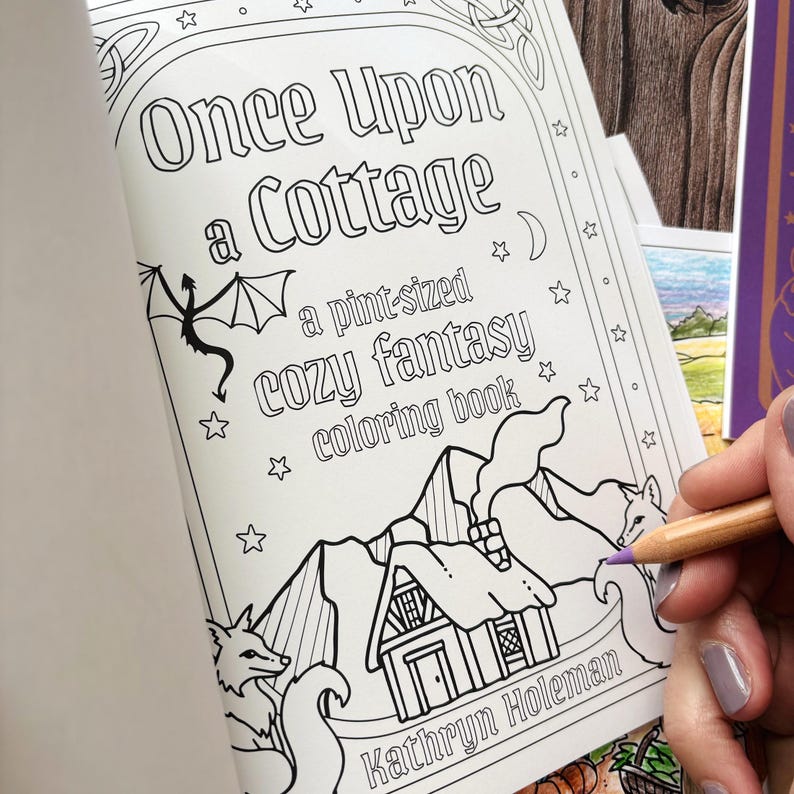 Mini Romantasy Coloring Book - 8 Pages - Cute Animals, Dragons, and ...