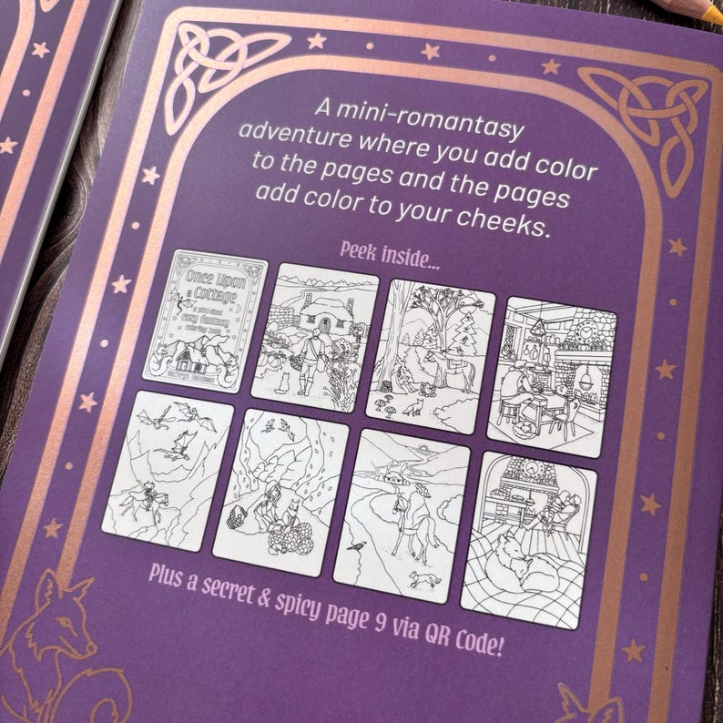Mini Romantasy Coloring Book - 8 Pages - Cute Animals, Dragons, and ...