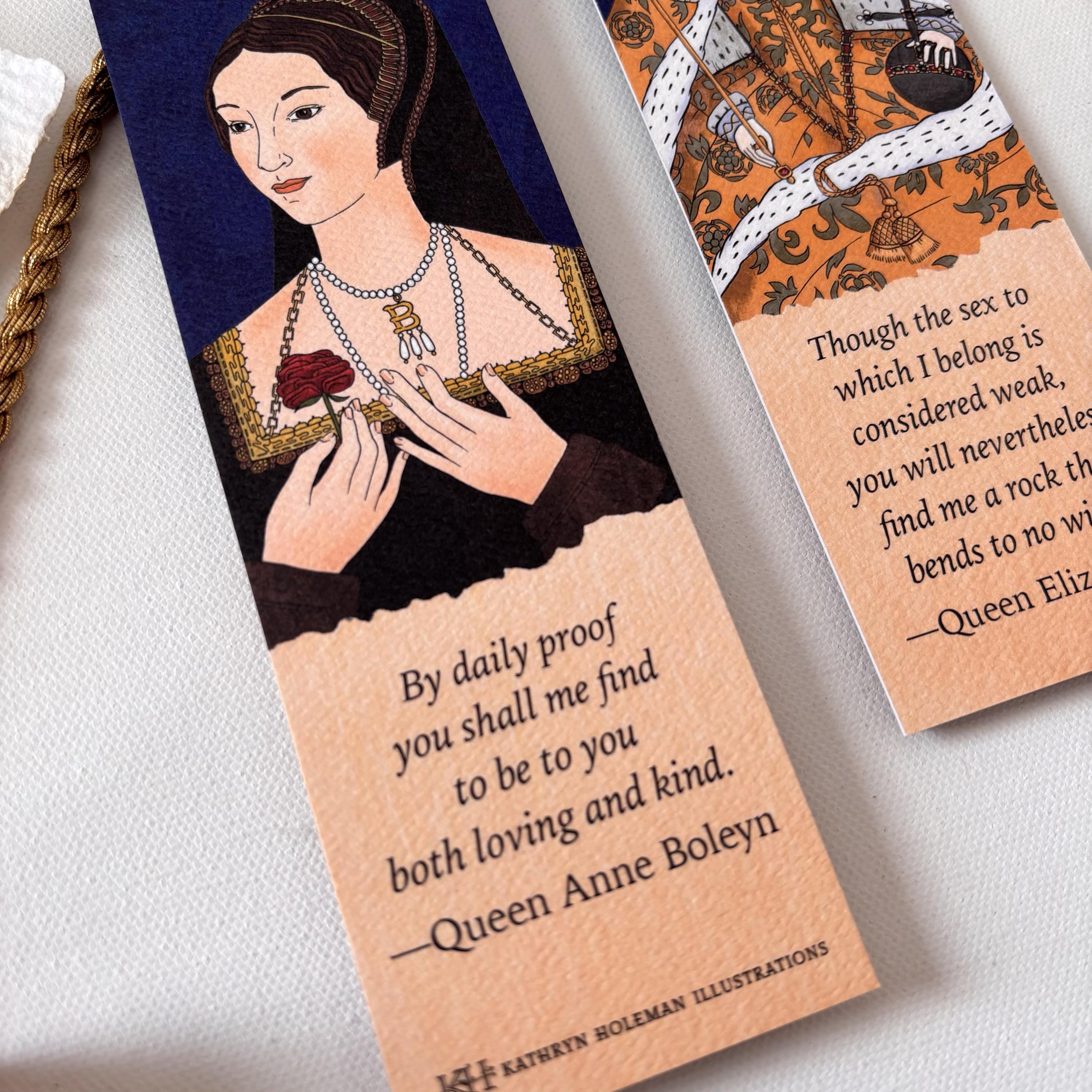 Anne Boleyn and Elizabeth I Tudor Queen Portrait Bookmark With ...
