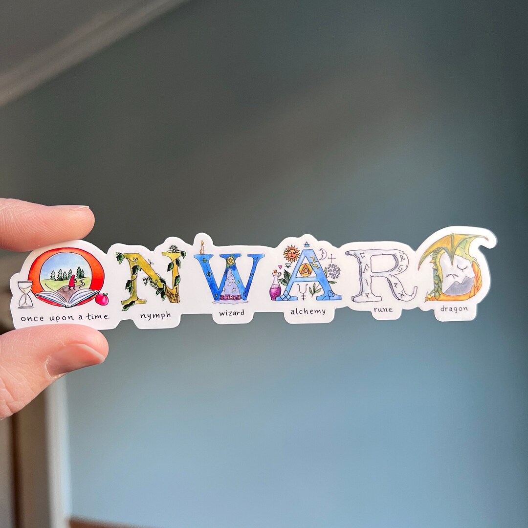 Onward – 6” Wide Vinyl Sticker With Illustrated Letters Featuring ...