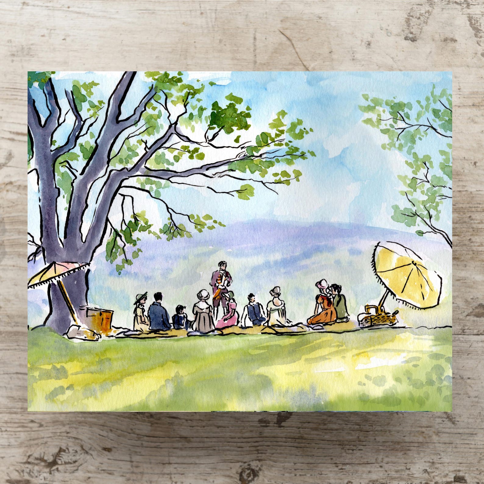 Emma Woodhouse and Friends on Box Hill Art Print | Jane Austen Gifts - Etsy