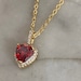 Gold Ruby Red Heart Jewel Necklace - Etsy
