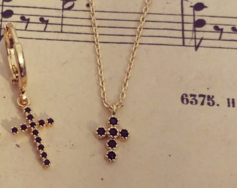 Tiny Black Cross Charms 12 Mini Crosses 12mm, Black Brass, Oxidized ...