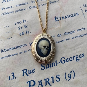 MR BONES Cameo Locket Necklace - Etsy