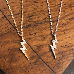 Crystal Lightning Bolt Necklace - Etsy